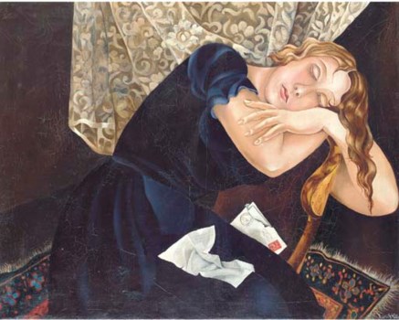 Lydia Dmitrievsky (1895-1967) , Self portrait with letter | Christie's