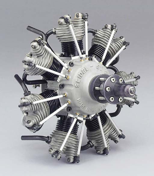 A finely engineered Seidel-ST7700 seven cylinder glow plug air cooled ...