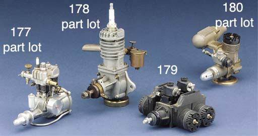 A horizontally opposed 40cc four cylinder glow plug aero engine,