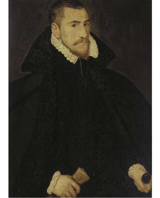 Circle of George Gower (C.1540-1596) , Portrait of a gentleman, half ...