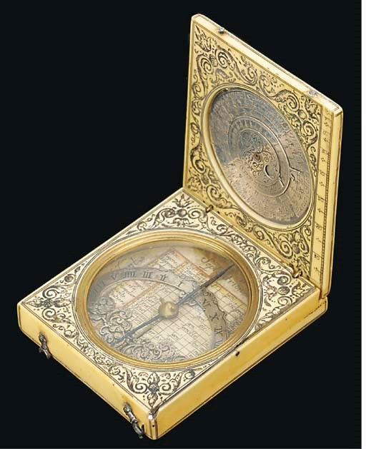 A 17th-Century ivory and silver magnetic azimuth compass sundial ...
