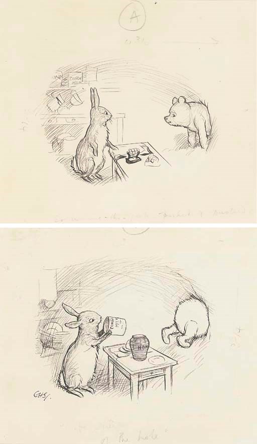 Ernest Howard Shepard (1879-1976) , "So Winnie the Pooh pushed and ...
