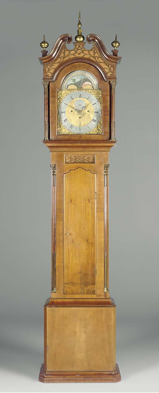 A German walnut musical longcase clock, late 18th century
