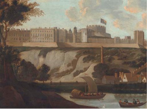 Circle of Hendrick Danckerts (1625-1680) , River traffic on the Thames ...