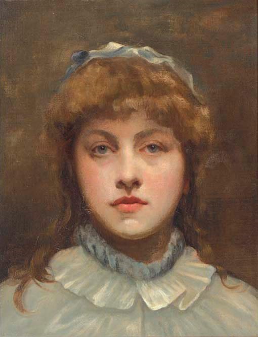 Circle of Frederick Hall (1860-1948) , Portrait of a girl, head-and ...