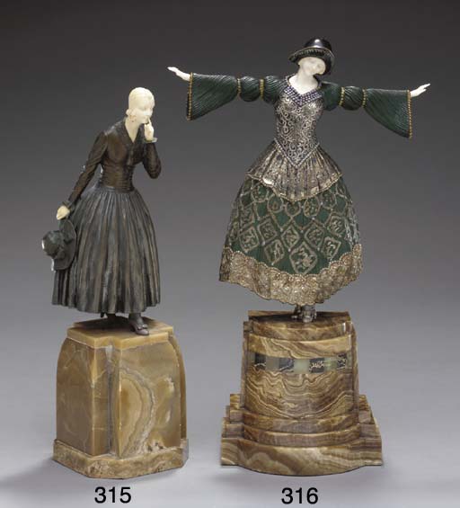 'THE NIMBLE DANCER', A COLD-PAINTED BRONZE AND IVORY FIGURE**