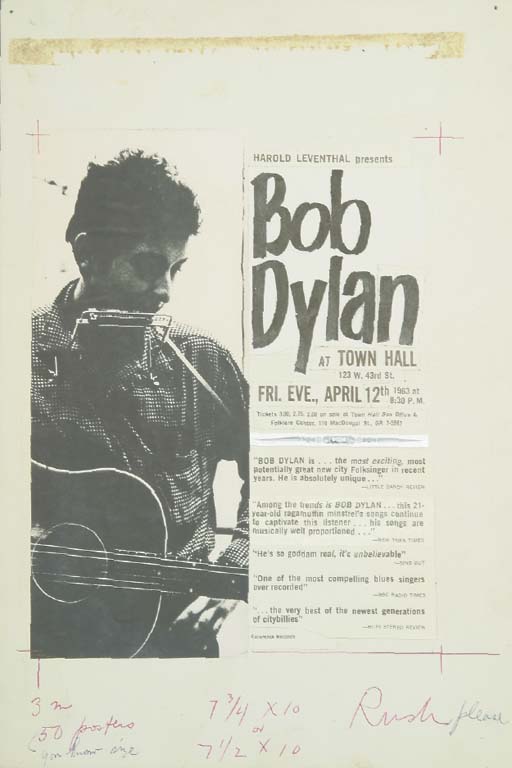BOB DYLAN ORIGINAL CONCERT POSTER ARTWORK