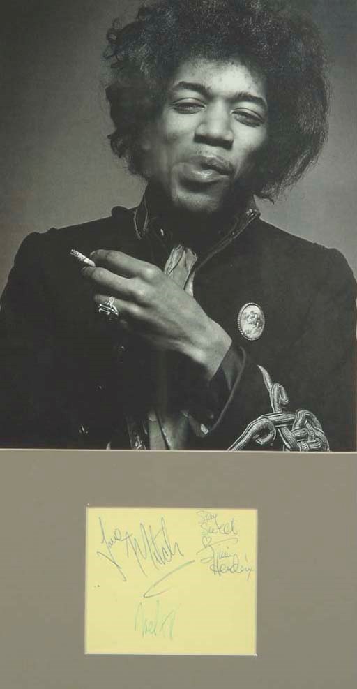 JIMI HENDRIX EXPERIENCE AUTOGRAPHS , 1968 | Christie's