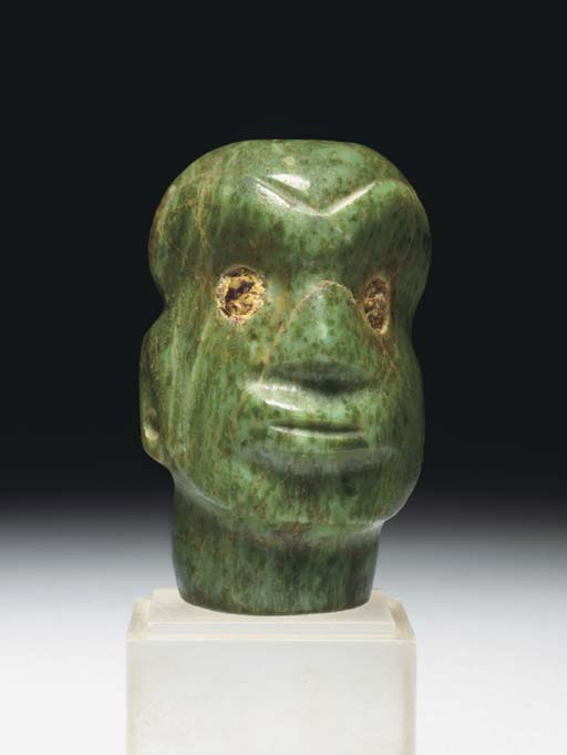 A Mayan Jade Head Pendant