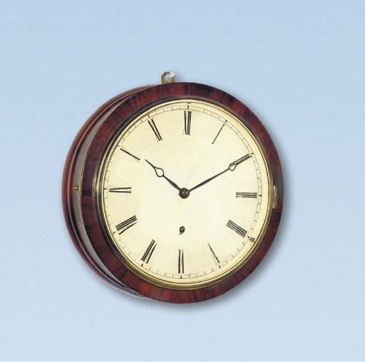 An American mahogany fusee dial clock
