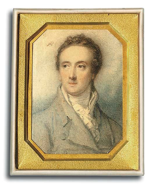 RICHARD COSWAY, R.A. (BRITISH, 1742-1821) , A young gentleman in dark ...