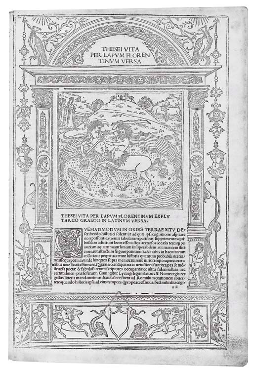 PLUTARCHUS (c.46-c.120). Vitae illustrium virorum. Venice: Giovanni ...