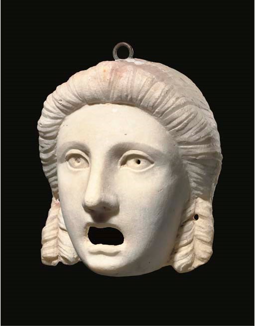 A ROMAN MARBLE THEATRE MASK (OSCILLUM) , CIRCA 2ND CENTURY A.D ...
