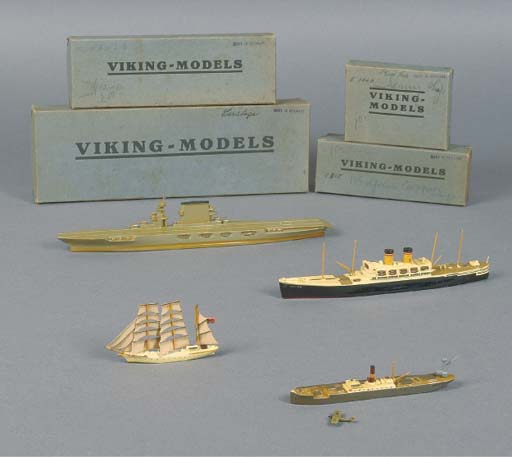 Viking and Tremo Waterline Ship Models, 1930s