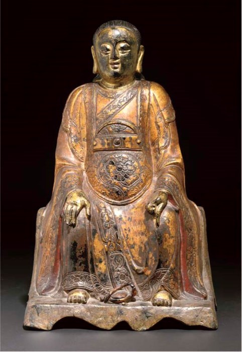 A large lacquered gilt bronze figure of the Daoist Immortal Zhenwu ...