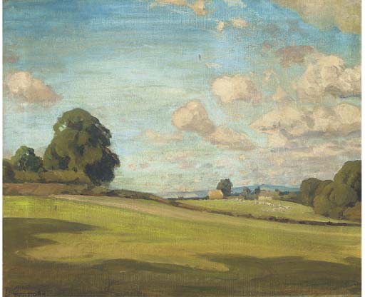 Frederick Hall (British, 1860-1948) , Across the valley, Storrington ...