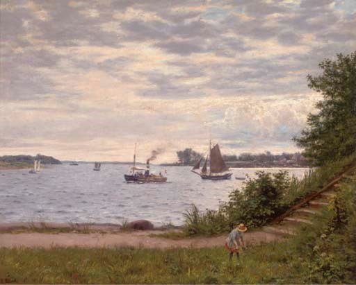 Emil Carl Lund (Danish, 1855-1928) , An afternoon on the Svendeorgsund ...