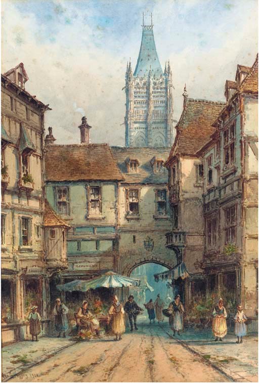 George Gregory (1849-1938) , Market day, Northern France | Christie's