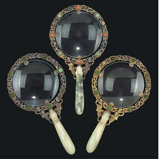 Three very ornate and attractive early 19th-Century Chinese magnifiers ...