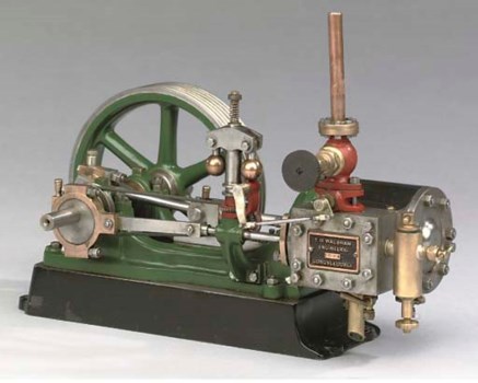 A finely engineered model Stuart No.9 single cylinder horizontal engine,