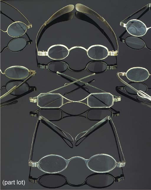 Five pairs of early 19th-Century silver spectacles,