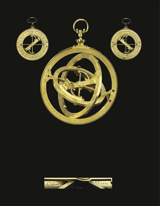 An extremely rare mid 18th-Century French brass astronomical ring dial,