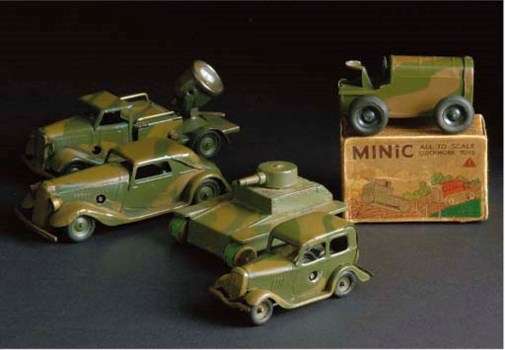 Triang Minic pre-war Camouflaged Military Vehicles