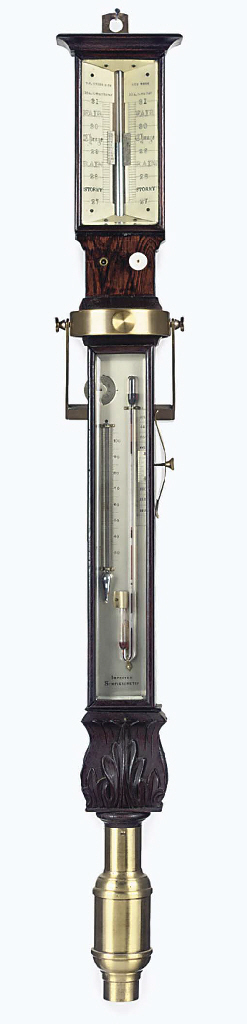 An American rosewood marine stick barometer with sympiesometer T.S ...