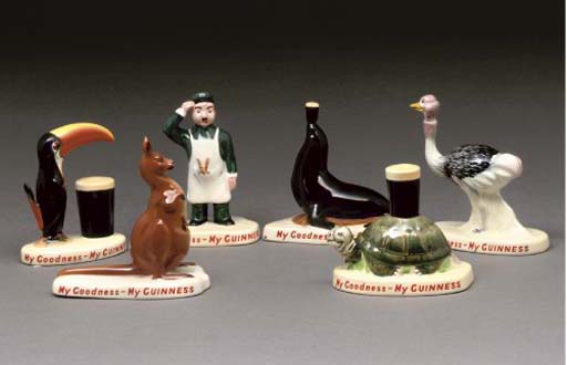 SIX CARLTON WARE GUINNESS FIGURES
