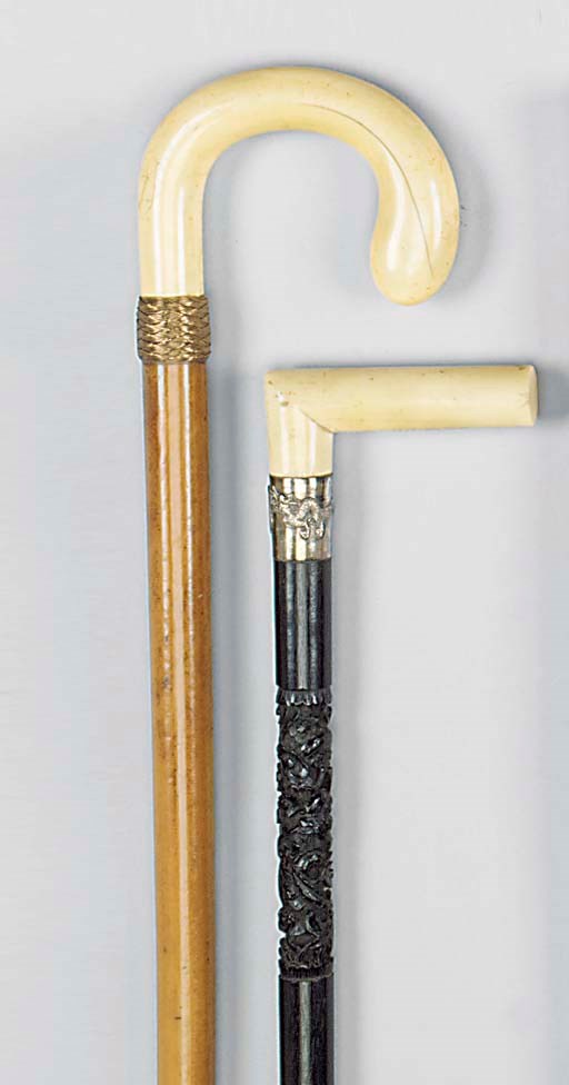An ivory mounted malacca walking stick, CIRCA 1900 | Christie's
