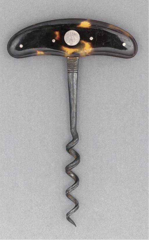 A FRENCH 19TH CENTURY STRAIGHT-PULL CORKSCREW