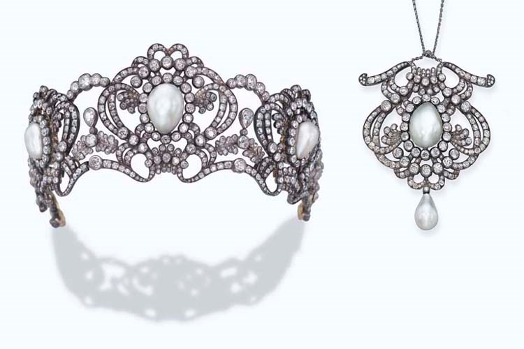 A HISTORIC DIAMOND AND NATURAL PEARL TIARA, BY KÖCHERT | Christie's