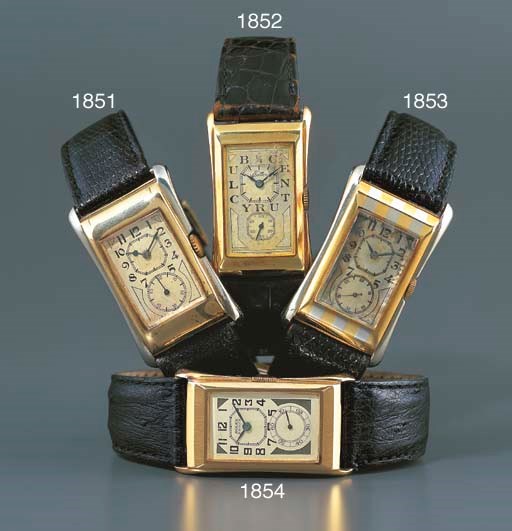 ROLEX. AN 18K TWO-COLOURED GOLD RECTANGULAR WRISTWATCH , SIGNED ROLEX ...