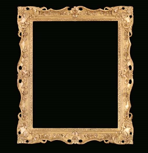 AN ENGLISH 19TH CENTURY CARVED AND GILDED ROCOCO STYLE FRAME , WITH ...