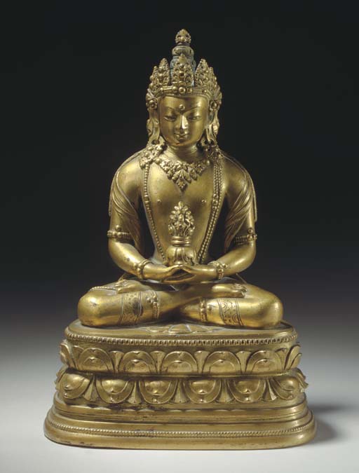 A Gilt Bronze Figure of Amitayus