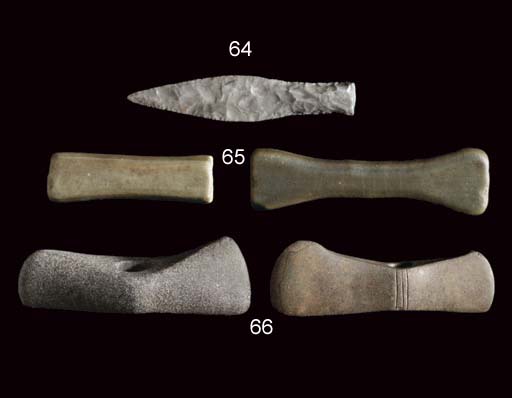 A NEOLITHIC FLINT FISHTAIL DAGGER