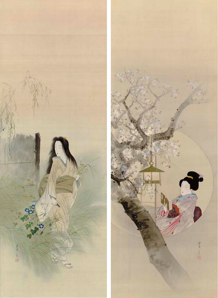 Watanabe Seitei (1851-1918) , Beauties in spring and autumn | Christie's