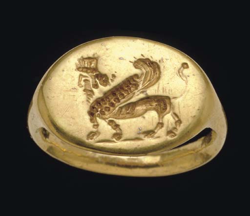 A GRAECO-PERSIAN GOLD FINGER RING , CLASSICAL PERIOD, CIRCA 4TH CENTURY ...