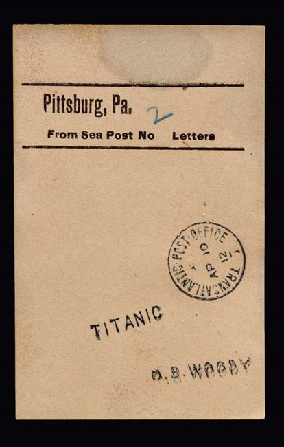 A facing slip from a postal clerk on board R.M.S. Titanic | Christie's