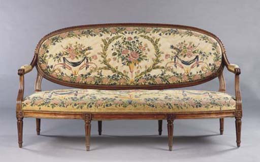 A GERMAN WALNUT CANAPE