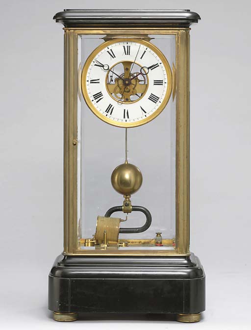 A rare Victorian gilt-brass and ebony timepiece in the form of a mortar ...