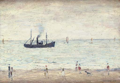 Laurence Stephen Lowry, R.A. (1887-1976) , Seascape with figures ...
