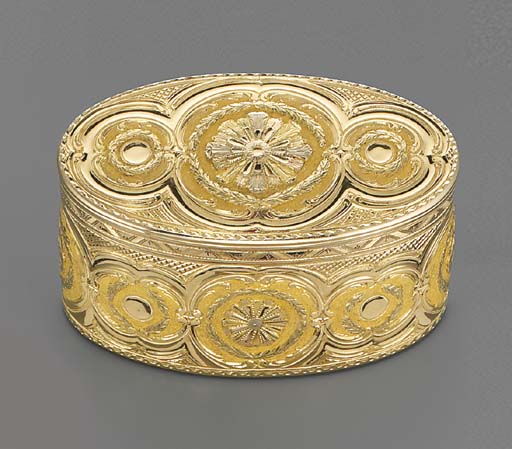 A VERY FINE LOUIS XV FOUR-COLOUR GOLD SNUFF-BOX , BY JEAN-BAPTISTE ...