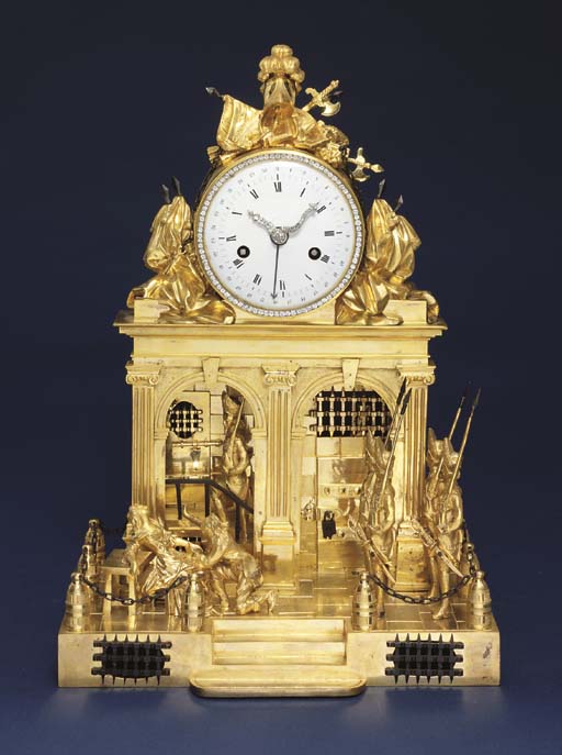 An Austro-Hungarian and painted sheet-iron grande sonnerie and musical ...