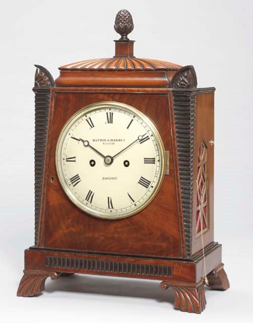 A Regency mahogany and ebonised striking table clock , HATTON & HARRIS ...