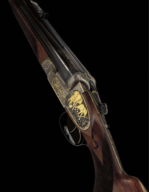 A FINE .470 NITRO EXPRESS STOHR ENGRAVED DOUBLE-BARRELLED SIDELOCK ...