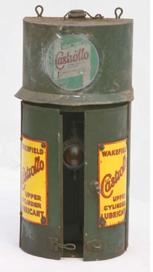 Castrol “Castrollo” - An early Upper Cylinder Lubricant dispenser; wall ...