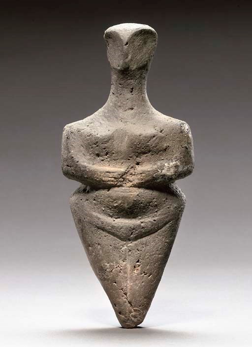 A EUROPEAN NEOLITHIC POTTERY STEATOPYGOUS IDOL , CIRCA 5TH MILLENNIUM B ...