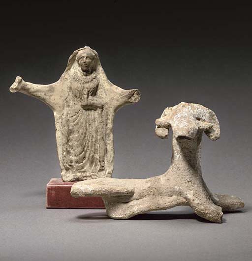 A EUROPEAN NEOLITHIC POTTERY STEATOPYGOUS IDOL , CIRCA 5TH MILLENNIUM B ...