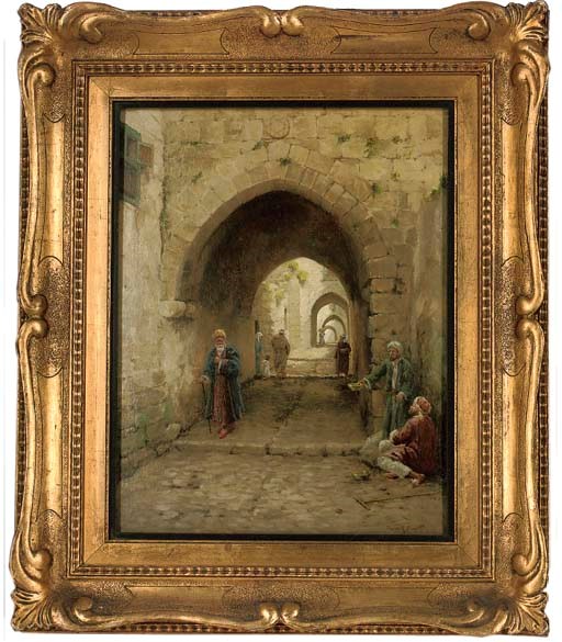 Percy Robert Craft, R.C.A. (BRITISH, 1856-1934) , A street leading to ...